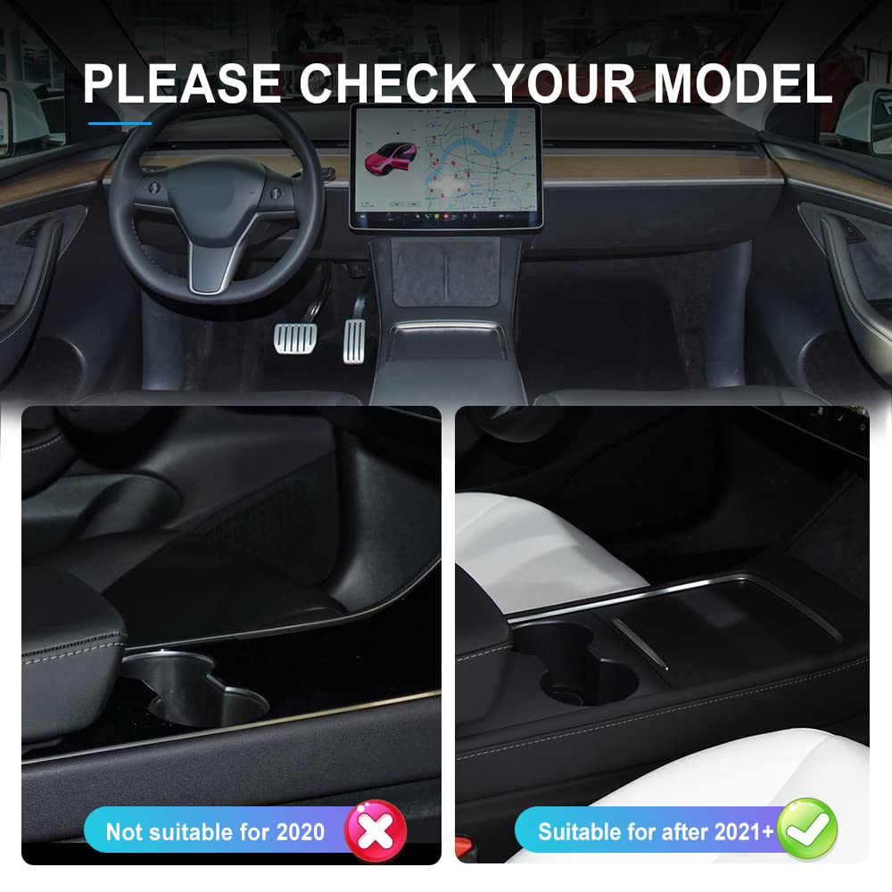 for 2021 2022 Tesla Model 3 Model Y Intelligent Docking Station of Center Console Smart Sensor, Tesla USB HUB Charger with Automatic LED Light with Slide Cover Dustproof,Fast Charge Port Accessories