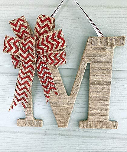 Buffalo Plaid Personalized Door Monogram-Burlap Front Door Decor Monogram-Door Decorations-Weatherproof
