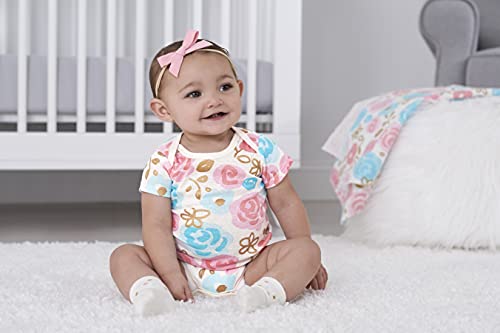 Gerber Baby Girls' 4-Pack Short Sleeve Onesies Bodysuits, Princess Pink, 6-9 Months