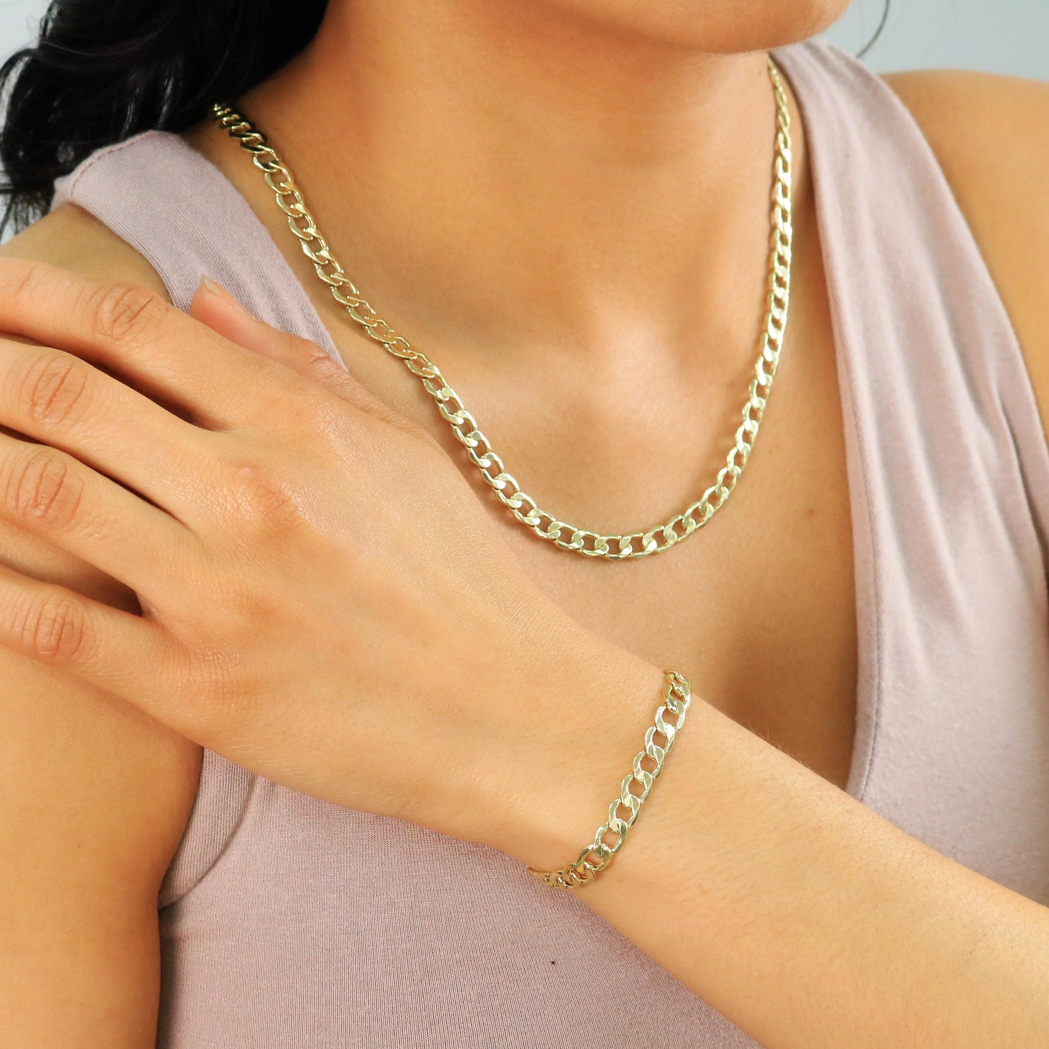 Nuragold 14k Yellow Gold 6.5mm Cuban Curb Link Chain Bracelet, Mens Womens Jewelry 7" 7.5" 8" 8.5" 9"