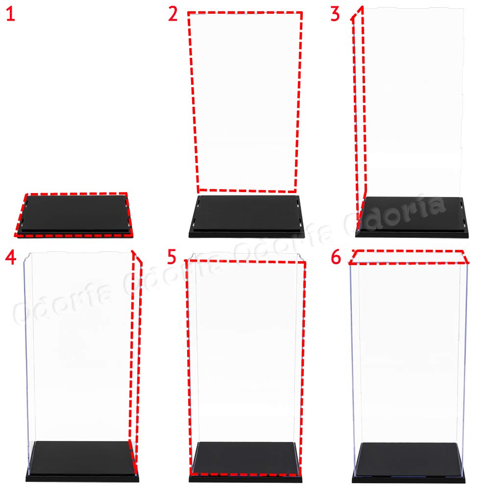 Odoria Clear Acrylic Assembly Required Display Box Case 14.6" High Dustproof Figure Gundam Display