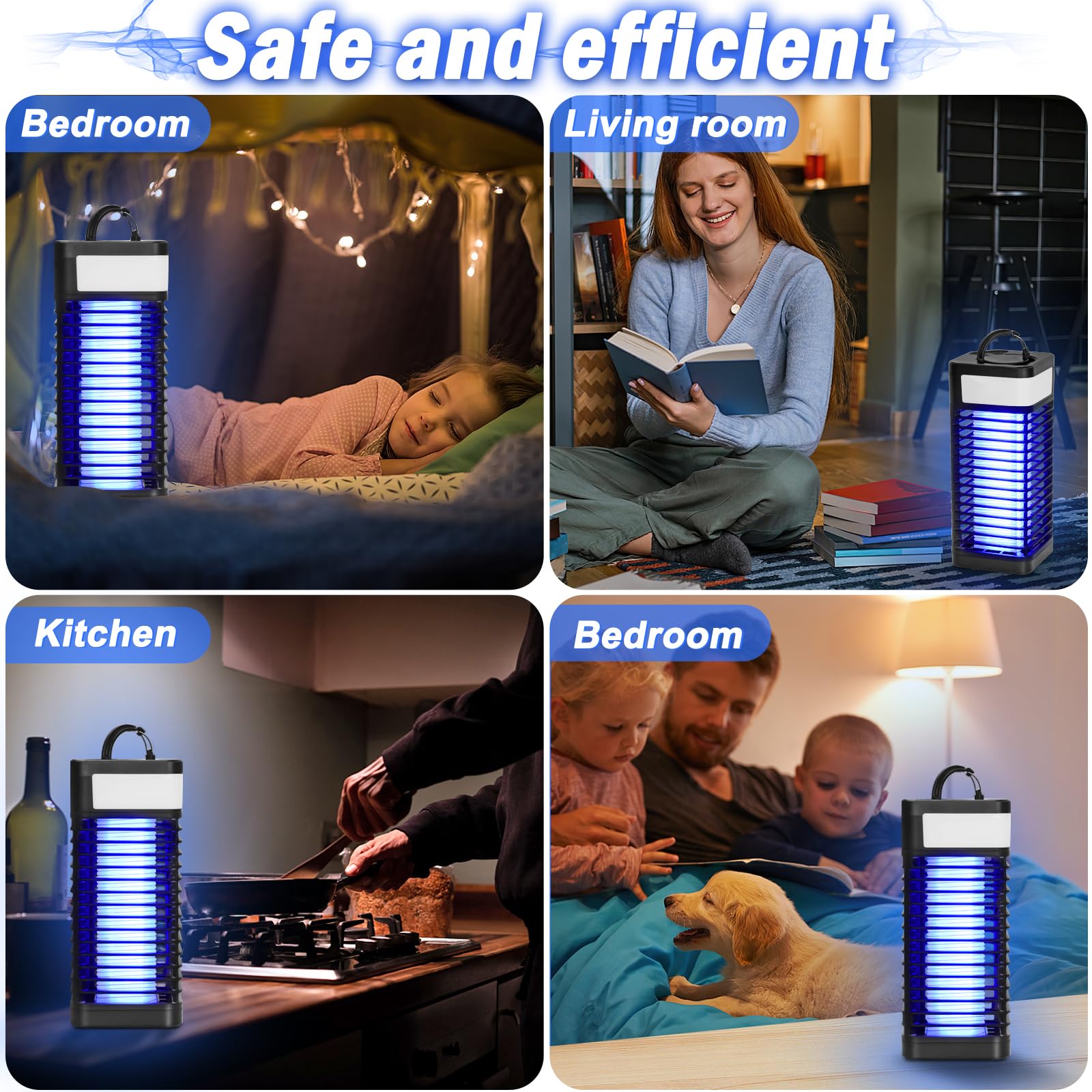 Bug Zapper Indoor Electronic, Mosquito Zapper, Bug Fly Mosquito Killer Zapper Trap with LED Light for Indoor Home Outdoor Patio Garden