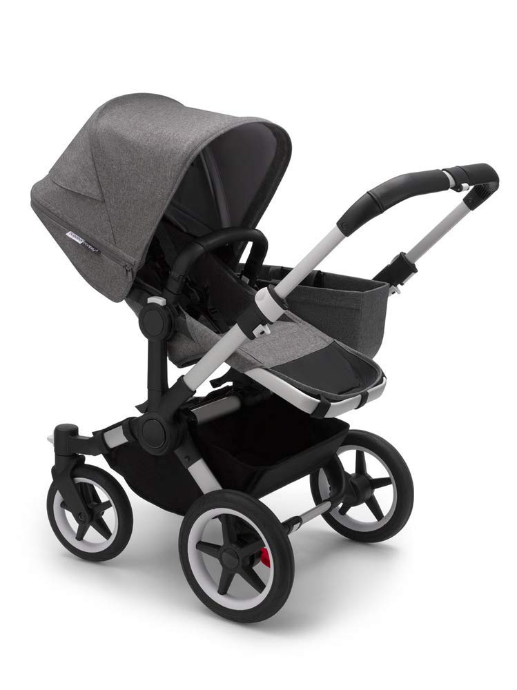 Bugaboo Donkey 3 Mono Single Stroller Converts to Side-by-Side Double Stroller, Multiple Seat Positions - Aluminum/Grey Melange