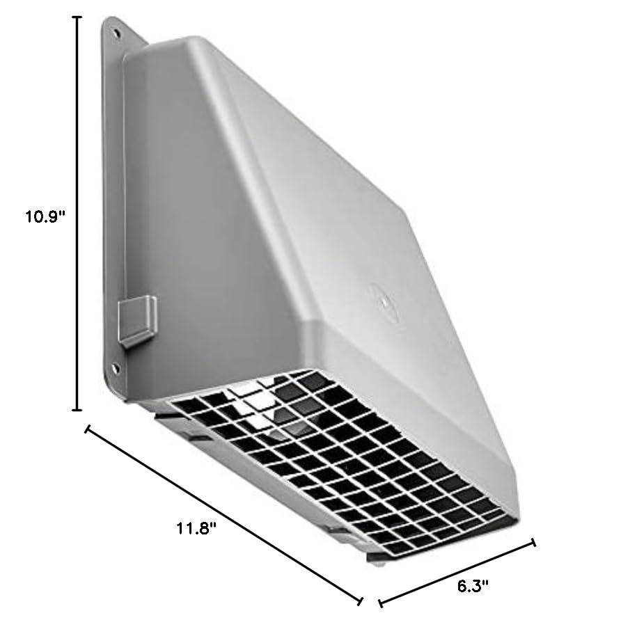 Lambro W/Damper 351G/351GR 6-Inch Plastic Wall Cap, 1 Count (Pack of 1), Gray