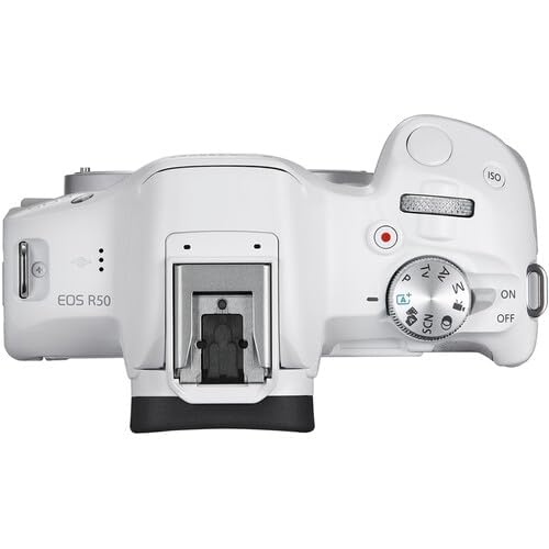 Canon EOS R50 Mirrorless Vlogging Camera (White) with Advanced Accessory and Travel Bundle | 5812C002 | canon eos r50