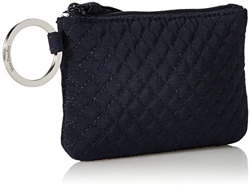 Vera Bradley Women's Microfiber Zip ID Case Wallet, Solid Navy, One Size