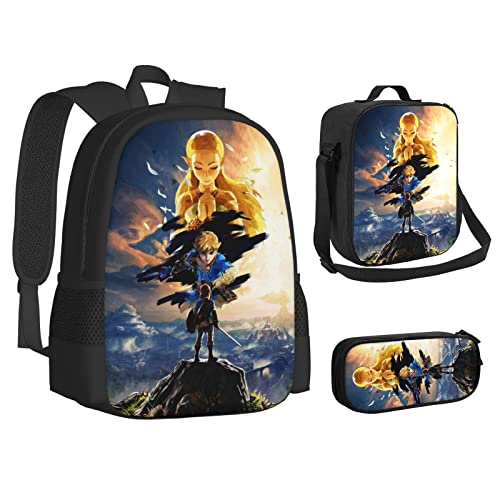 Game Backpack With Pencil Pouch And Shoulder Bag 3 Piece Boys Girls Backpack Combo Set 17in