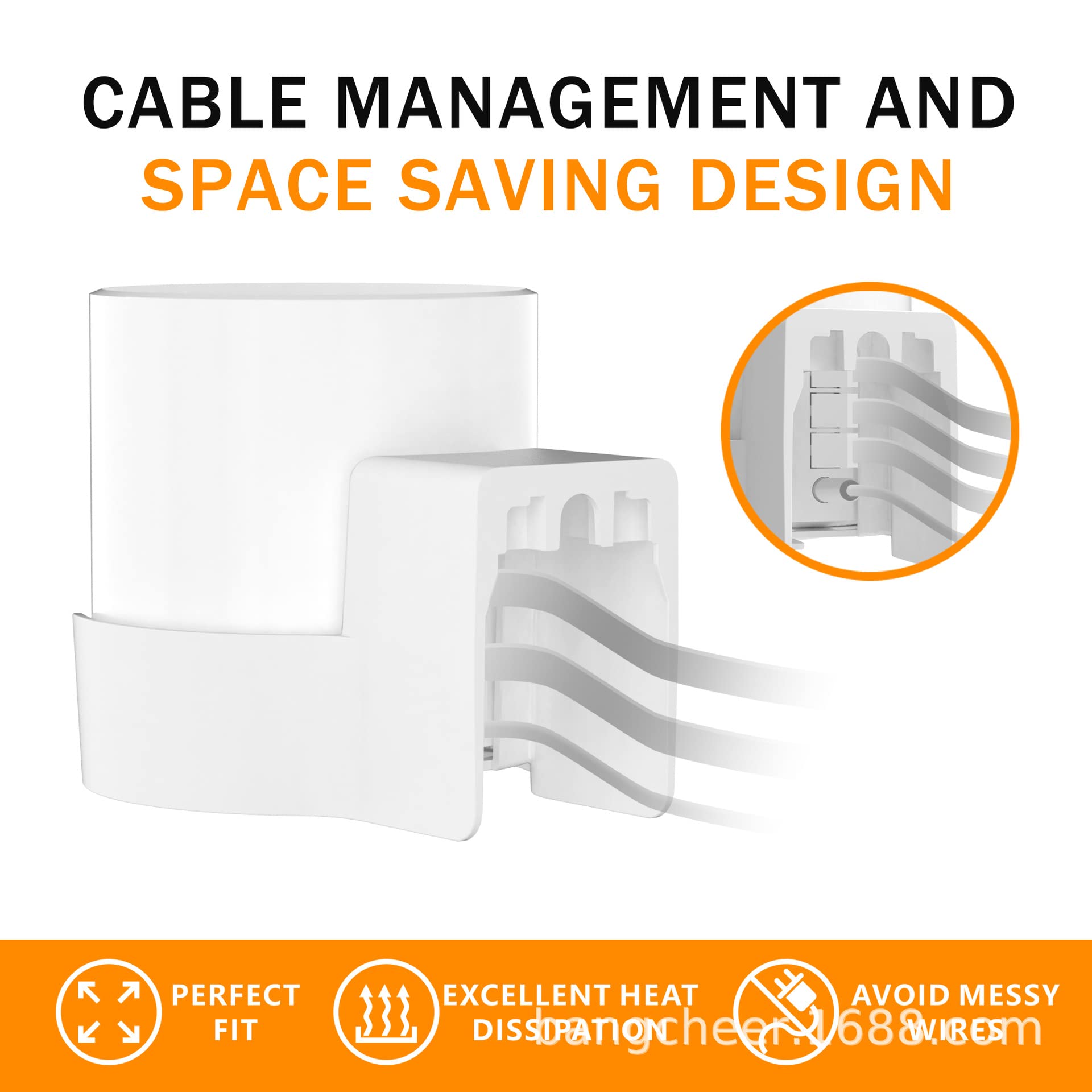 For TP Link Deco X20 /X50 /X55 /X60 / Deco Mesh Home WiFi 6 System Simple and Robust Wall Mount Stand Mount TP Link Deco X20/X50/X55/X60/Deco Mesh Holder with Cable Management (White, 2 PCS)