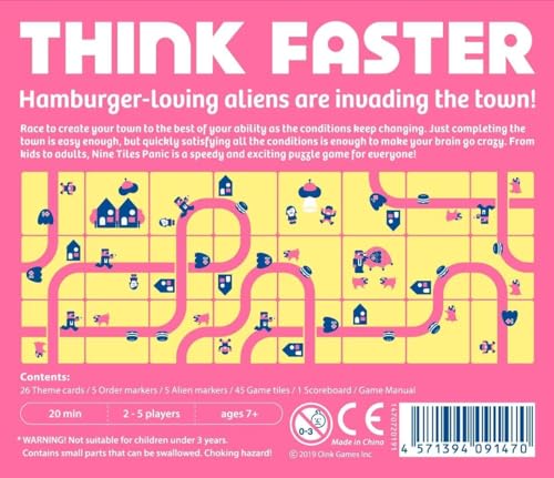 Oink Games Nine Tiles Panic - Fast-Paced Japanese Puzzle Game | Perfect for Stocking Stuffers & Secret Santa Gifts | Ages 7+ | Arrange Tiles to Win