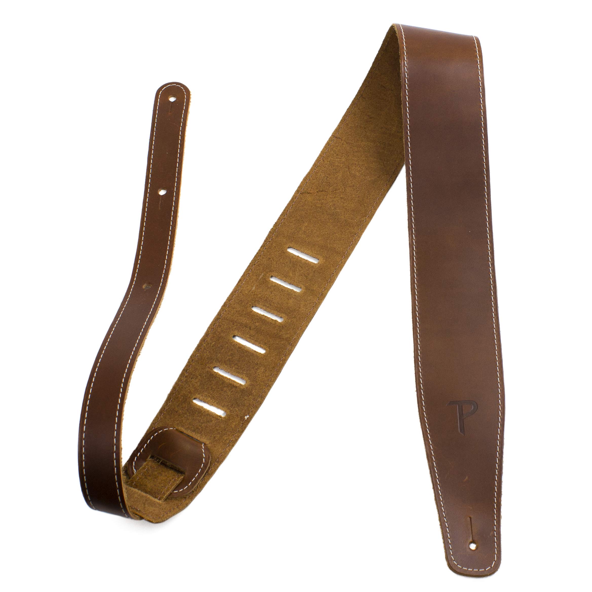 Perri's Leathers Ltd. - Baseball Leather Series - Adjustable Guitar Strap from 41” to 56” - Electric, Acoustic, Bass Guitar Strap - Tan (SP25S-7049)