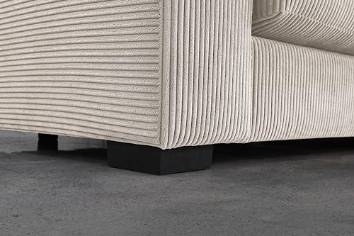 Eafurn Luxe Upholstered Right Facing Chaise Lounge Sectional Sofa in Soft Corduroy Fabric with Removable Cushions, Oversized Sleeper Couch Bed for Relaxing in Living Room or Bedroom