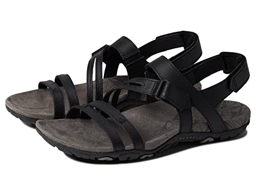 Merrell Sandspur Rose Convert Sandals for Women - Textile Lining with Slingback Design, Hook-Loop Closure, and Rubber OutsoleBlack 7 M