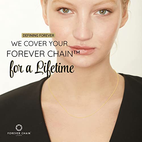 KISPER Italian 18K Gold Plated 925 Sterling Silver Diamond Cut Box Link Chain Necklace – for Women & Men with Spring Ring Clasp – Made in Italy, 16"