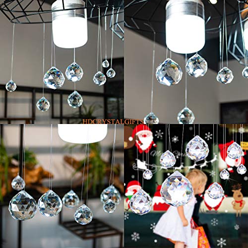 Crystalsuncatcher 24pcs Clear Crystal Ball Prism Suncatcher Rainbow Pendants Maker, Hanging Crystals Prisms for Windows,20mm