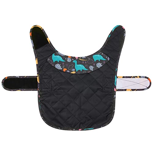 HDE Canvas Dog Vest Waterproof Jacket Cold Weather Coats for S-XL Dogs Dinosaurs - M