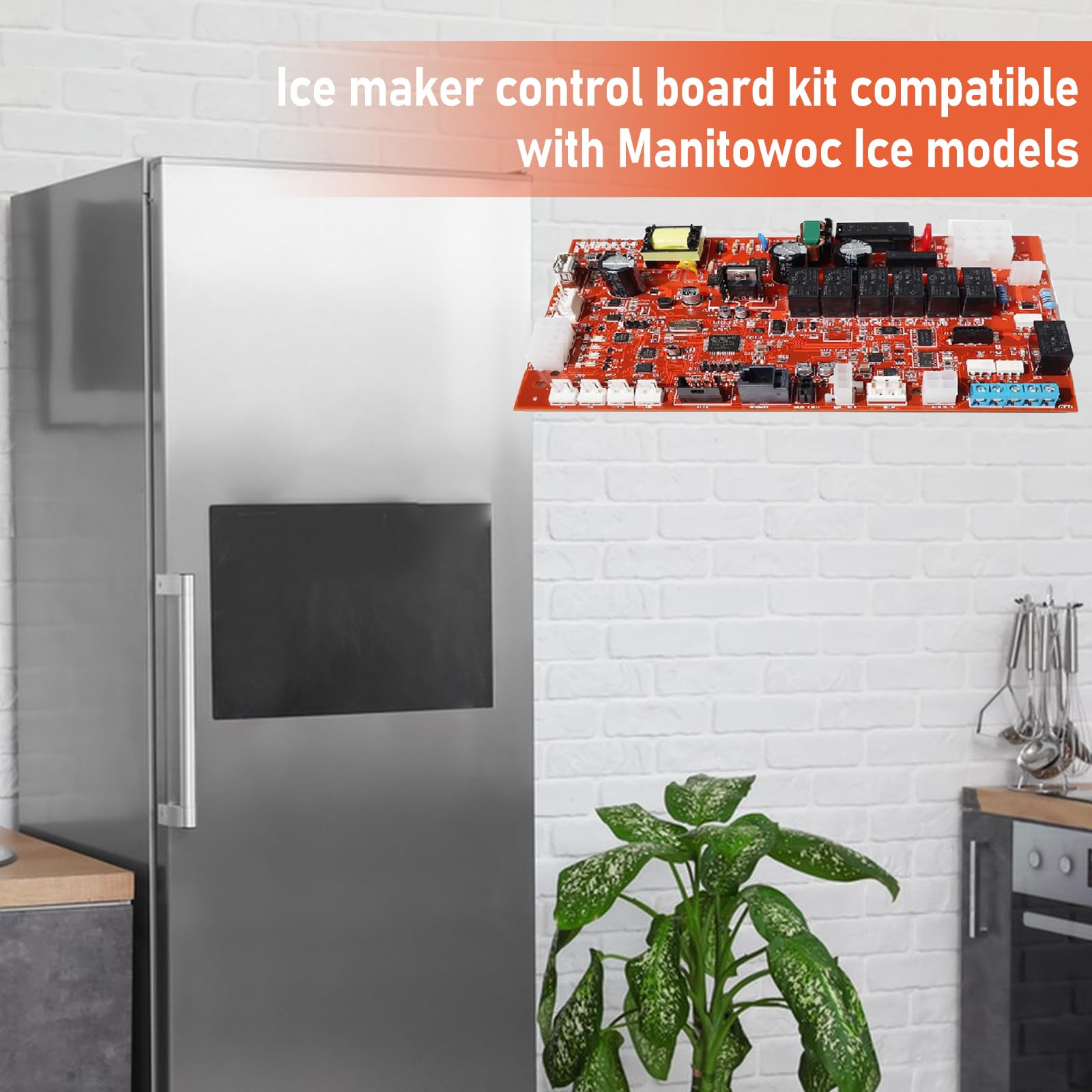 HSOKEW 000008309 Control Board, Compatible with Manito-woc Ice Maker Machine for ID0302A, D0303W, IY0304A, ID0322A, ID0323W, IY0324A, ID0452A, ID0453W Commercial Ice Control Circuit Board