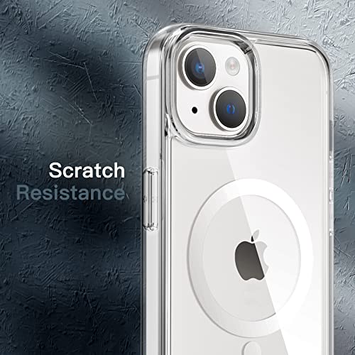 JETech Magnetic Case for iPhone 14 6.1-Inch Compatible with MagSafe Wireless Charging, Shockproof Phone Bumper Cover, Anti-Scratch Clear Back (Clear)