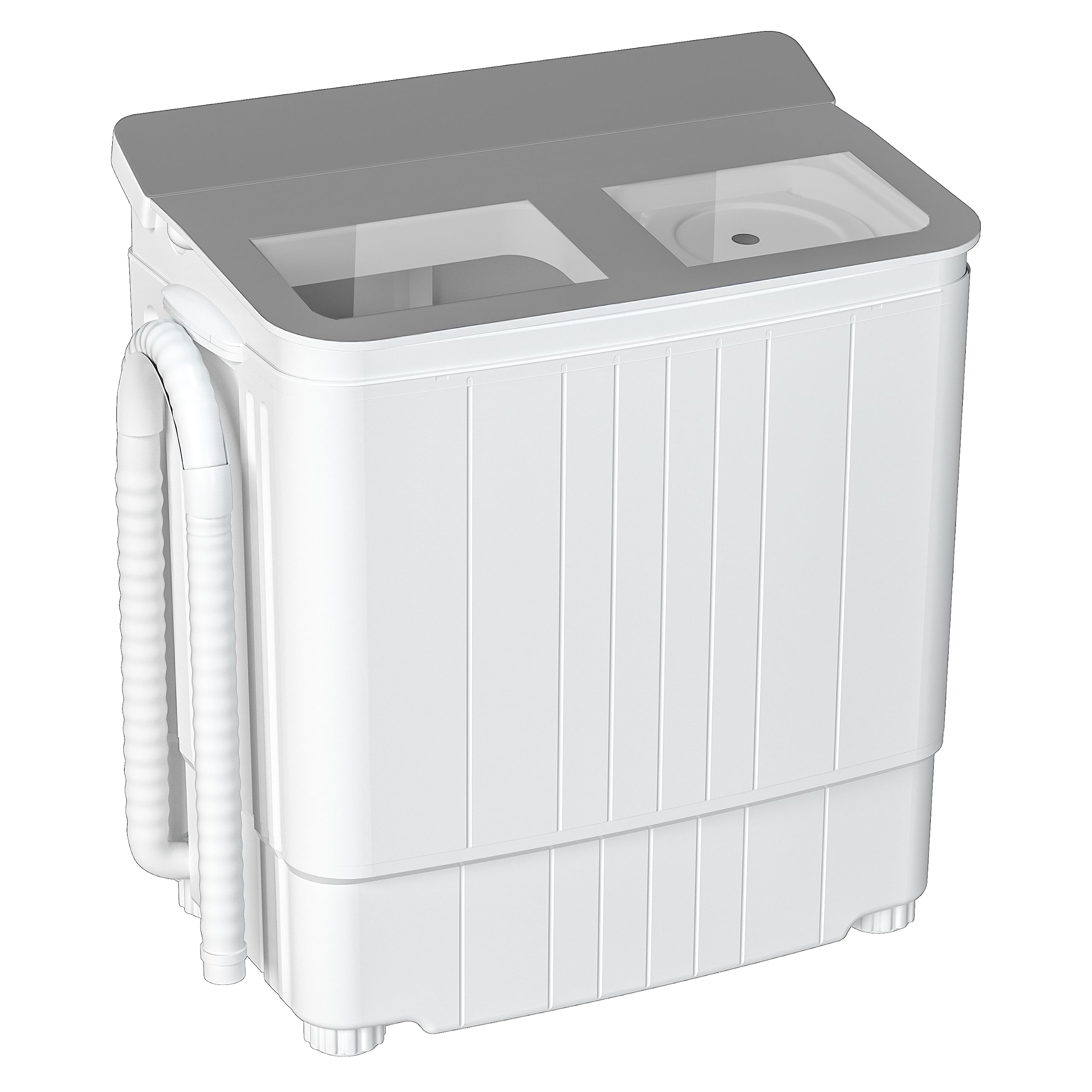 Bonusall Portable Washing Machine Compact 21.6 lbs, Mini Washer and Spin Dryer Combo, Built-in Gravity Drain, Small Twin Tub Washing Machine for Apartment/Dorms/RV, Grey