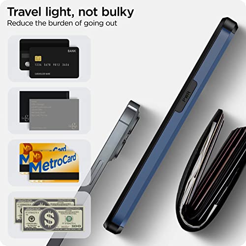 harusaki ππππ π‘ππͺ for iPhone 14 Case with Card Holder, Wireless Charging Compatible iPhone 14 Wallet Case, Slim Shockproof iPhone 14 Case Wallet (Blue)