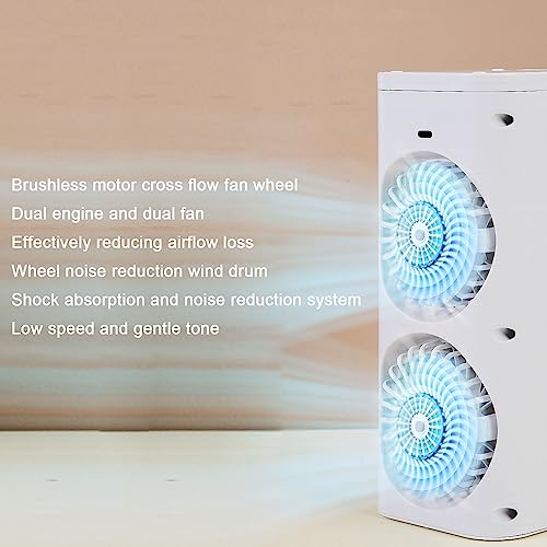 Mini Air Conditioner, Portable Automatic Remote Head Air Conditioner, 3-Speed With Automatic Head Shaking For Home Office Bedroom,Desktop Atmosphere (White)