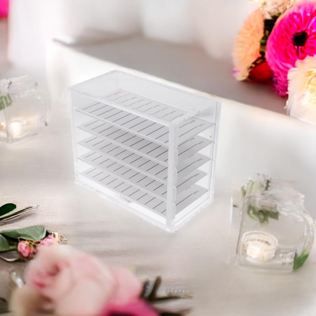 Cabilock 5 Box lash trays for lash extensions Eyelash curler portable Acrylic drawer false eyelash case artificial Organizer Storage eyelash container Storage Box household