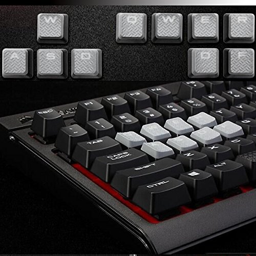 HUYUN Cherry MX Key Switch FPS Backlit Key Caps Replacement for Corsair Gaming Keyboards !(Gray)