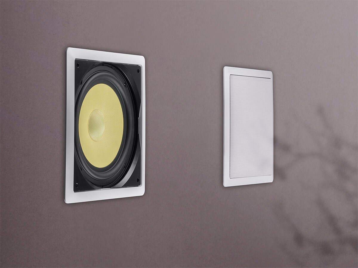 Monoprice Fiber In-Wall Speaker - 10 Inch, 300W Subwoofer, Easy Installation And Paintable Grill - Caliber Series