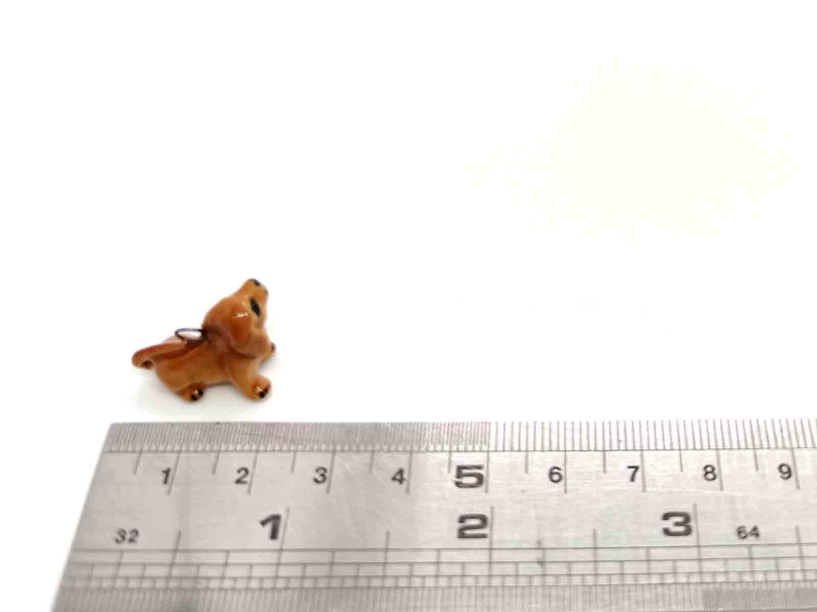 SSJSHOP Dachshund Dollhouse Small Figurines Hand Painted Ceramic Animals Dog Lover Collectible Gift Home Garden Decor (Pendent), Black