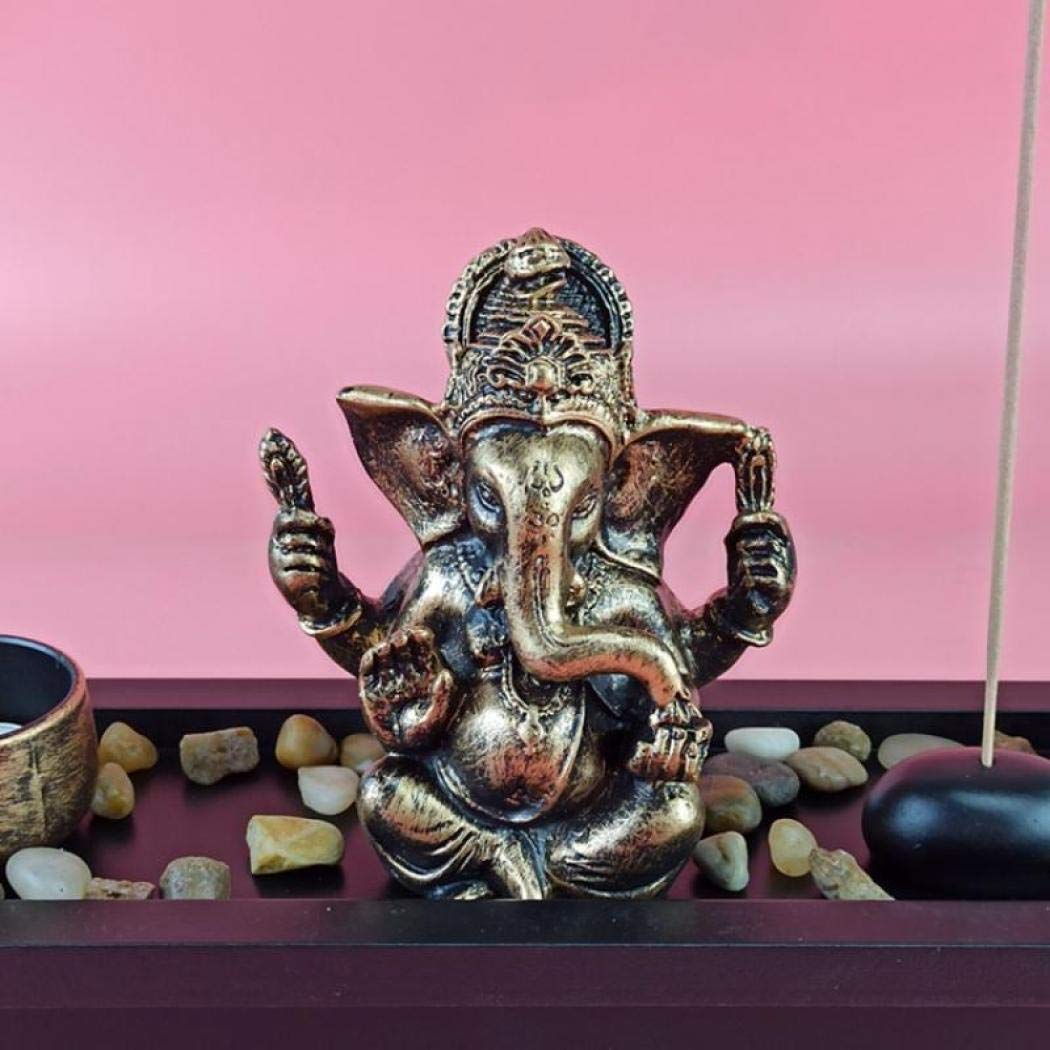 YYW Tabletop Buddha Zen Garden Incense Holder Ornament Incense Burner Sticks Incense Holder for Decor Meditation Relax (Elephant)
