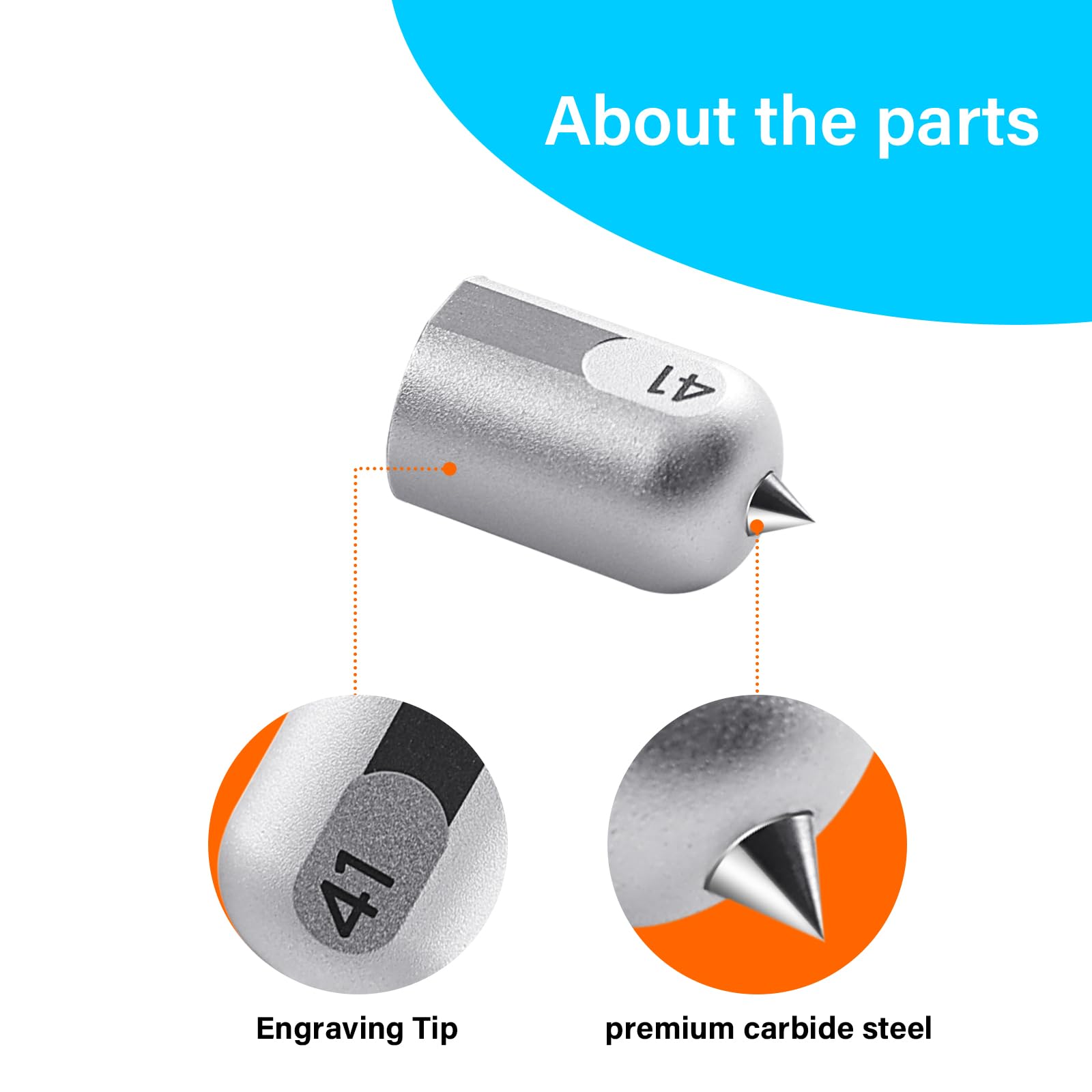 Engraving Tip for Maker Cutting Machines - Premium Carbide Steel Engraving Tool for Flat, Soft Metals, Leather, Acrylic, Plastic, Anodized or Sublimated Aluminum