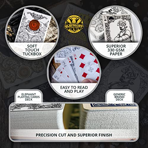 Medieval Playing Cards - Professional Poker Cards in Period-Authentic Middle Ages Designs - Black Edition - Great for Magic, Cardistry, Gameplay - Deck of Cards for Kids & Adults Free Card Game E-book