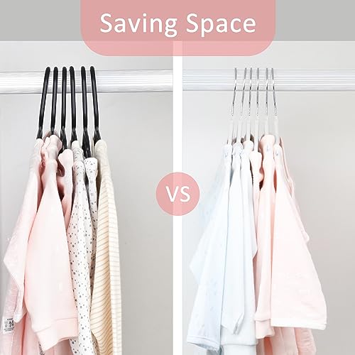 ManGotree Childrens Velvet Clothes Hangers, Baby Kids Hangers for Clothes Space Saving Non-Slip 15Pack (White)