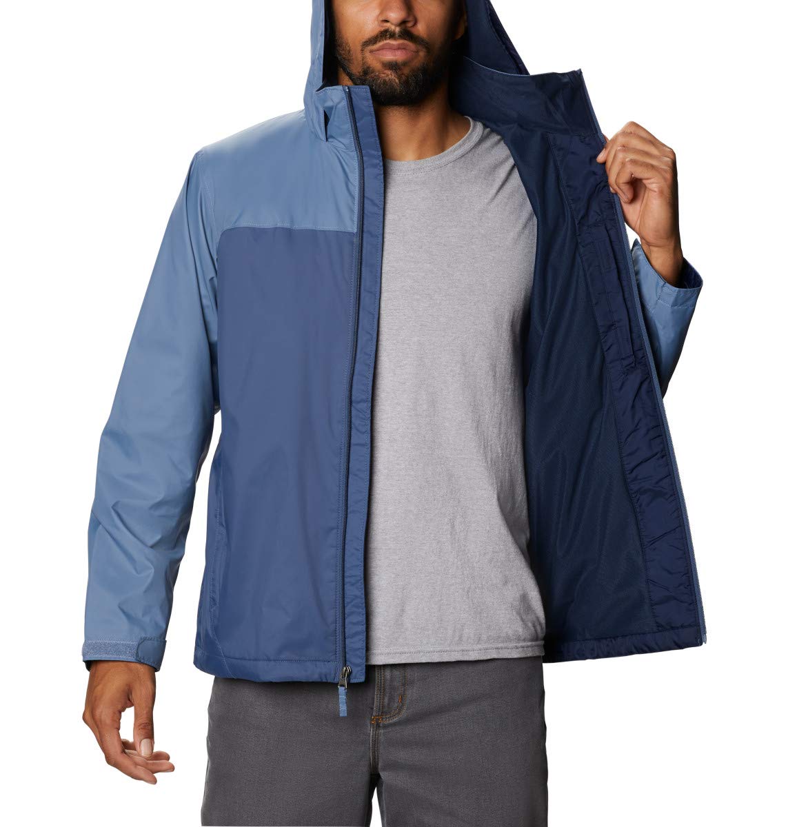 Columbia Men's Glennaker Lake Lined Rain Jacket, Dark Mountain/Bluestone, Small