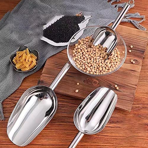 Metal Ice Scoop 5 Oz,Small Stainless Steel Ice scooper for Ice Maker Ice Bucket Kitchen Freezer Bar Party Wedding Pet Dog Food, Small ice scoop For Multi Purpose Use Dishwasher Safe