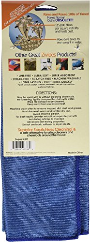 Zwipes Microfiber Glass Mirror and Window Cleaning and Polishing Cloth | Dual-Sided | 2 Pack, Blue