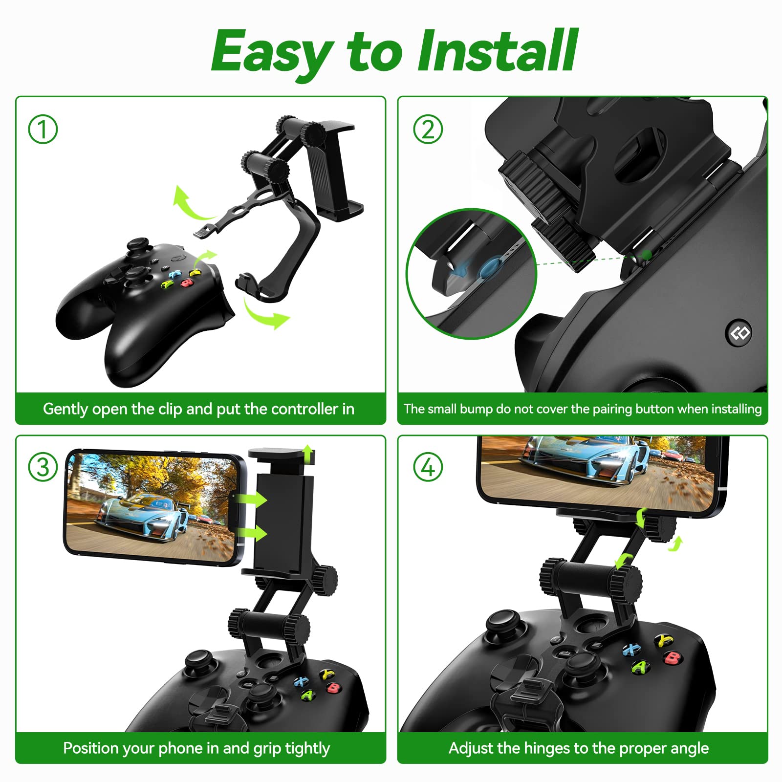 Controller Phone Mount Compatible with Xbox Series X/S & Elite 2 Controller, OIVO Controller Mount with Adjustable Gear, Controller Clip Holder, Clamp Bracket Holder for Xbox Core X/S