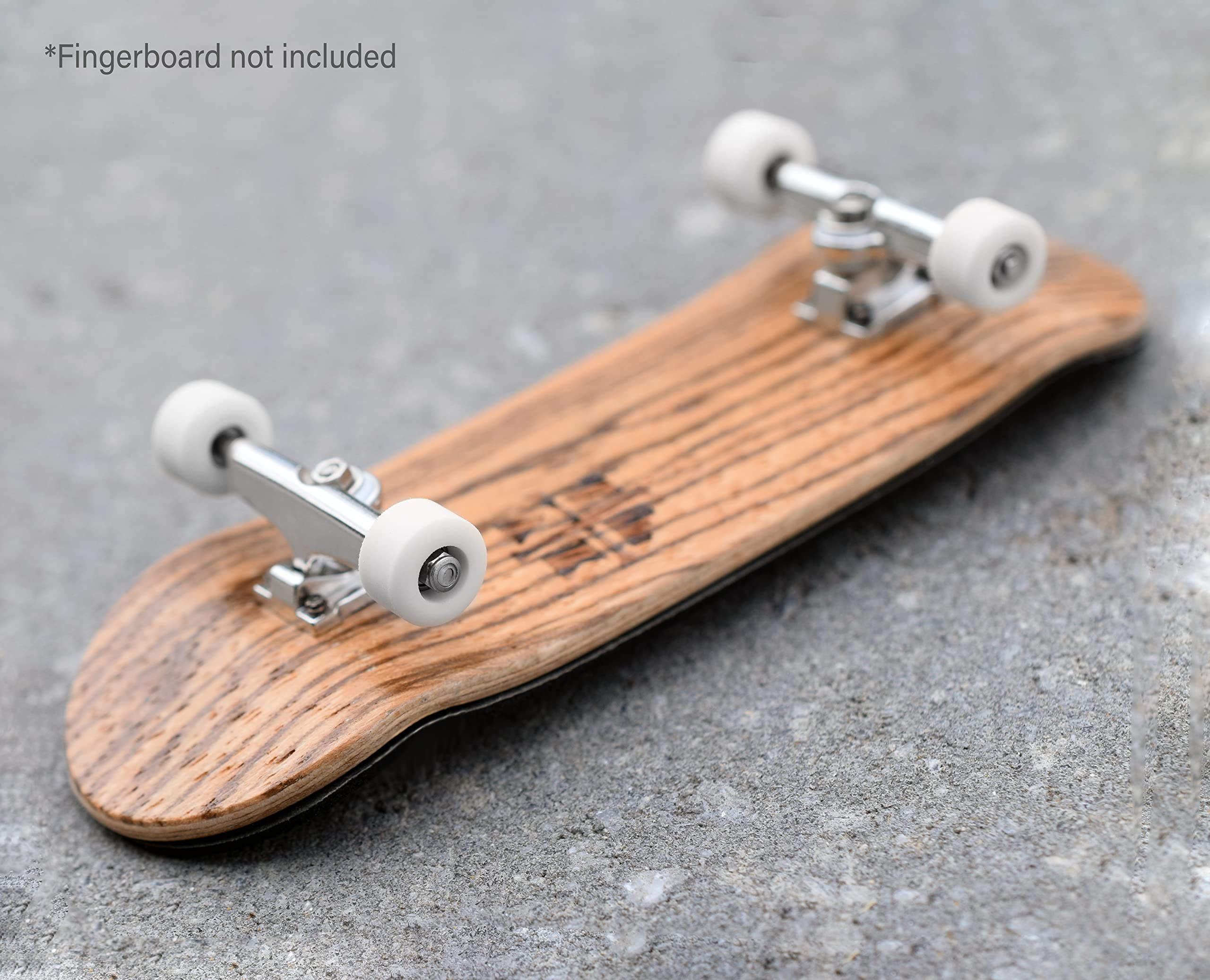 Teak Tuning Apex 61D Urethane Fingerboard Wheels - New Street Shape, 7.7mm Diameter - Ultra Spin Bearings - Made in The USA - White Snow Colorway