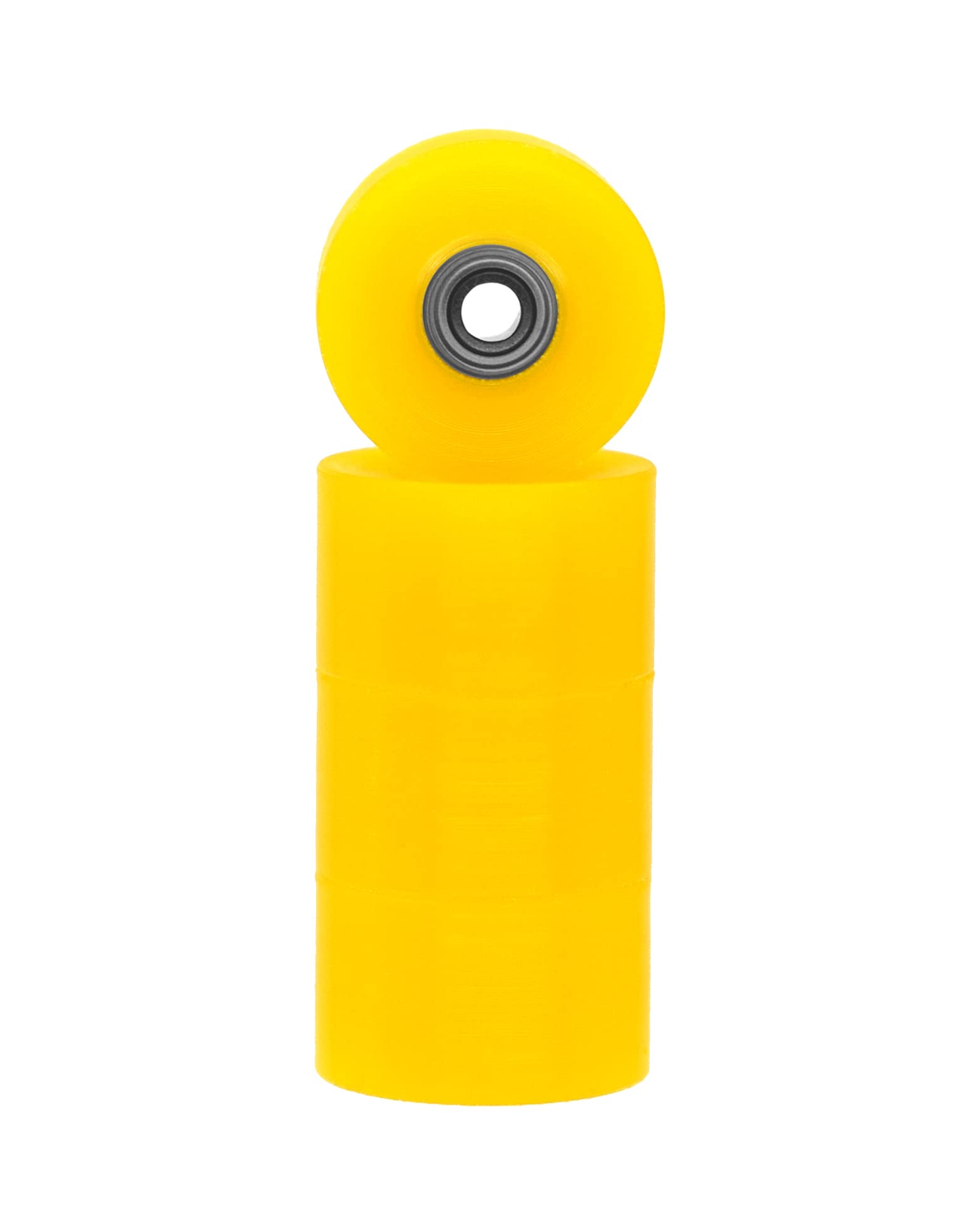 Teak Tuning Apex 71D Urethane Fingerboard Wheels - Cruiser Style, Bowl Shaped, 8.7mm Diameter - ABEC-9 Stealth Bearings - Made in The USA - Banana Yellow Colorway
