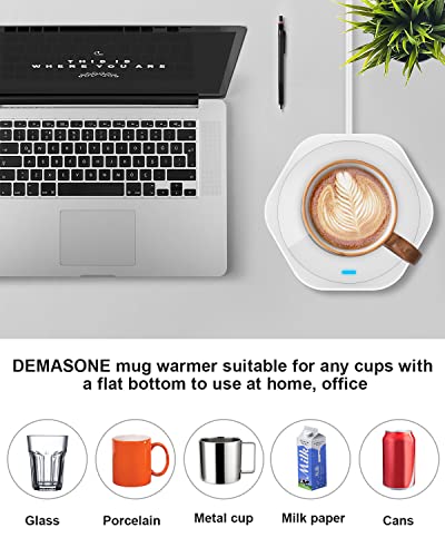 Demasone Coffee Warmer, Coffee Mug Warmer with Smart Sensor Switch, Coffee Cup Warmer for Desk,Thermostatic Electric Mug Warmer for Heating Coffee, Beverage, Milk, Tea, White
