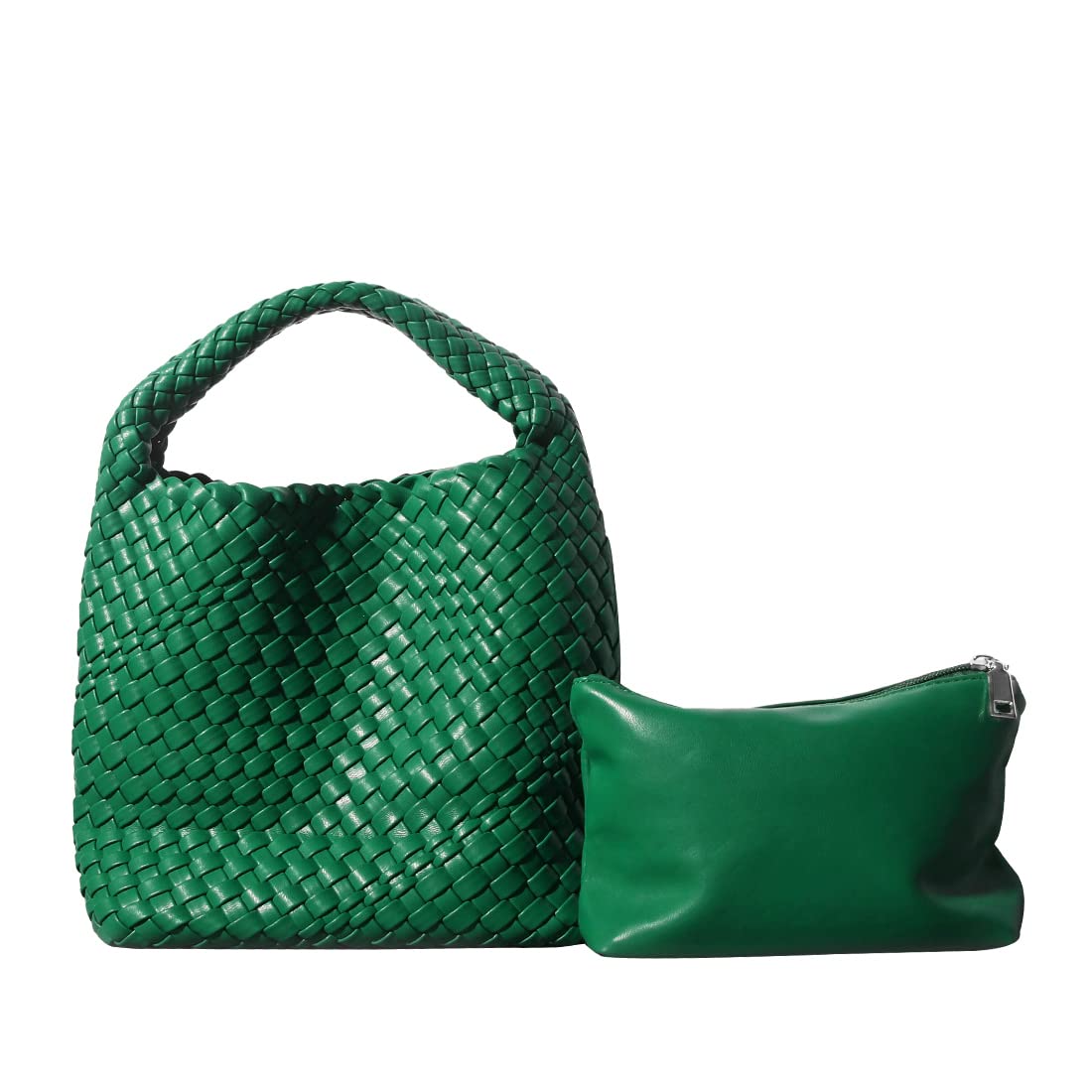 BZXHVSHA Ladies Knitting Handbags and Purses for Women Hobo (Dark green)