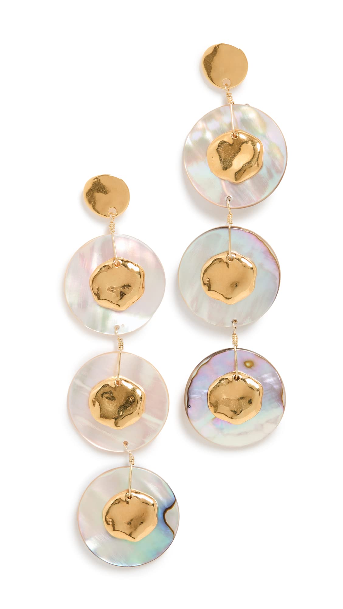 Chan Luu Women's Abalone Coin Earrings, Abalone, Gold, One Size