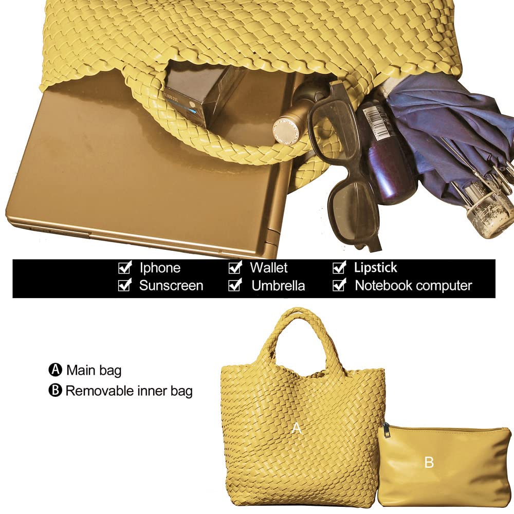 BZXHVSHA Women's Tote Bag Large Capacity Handbags And Purse For Ladies (Yellow)