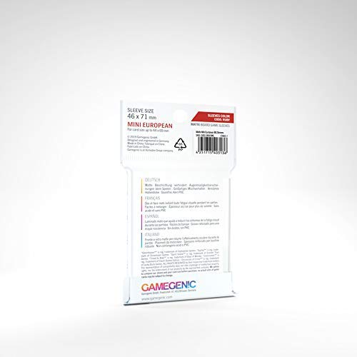Prime Board Game Sleeves | Pack of 50 Extra-Clear Sleeves |46 by 71 mm Card Sleeves Optimized for Use with Mini European Card Games | Premium Card Protection | FFG Ruby Color Code | Made by Gamegenic