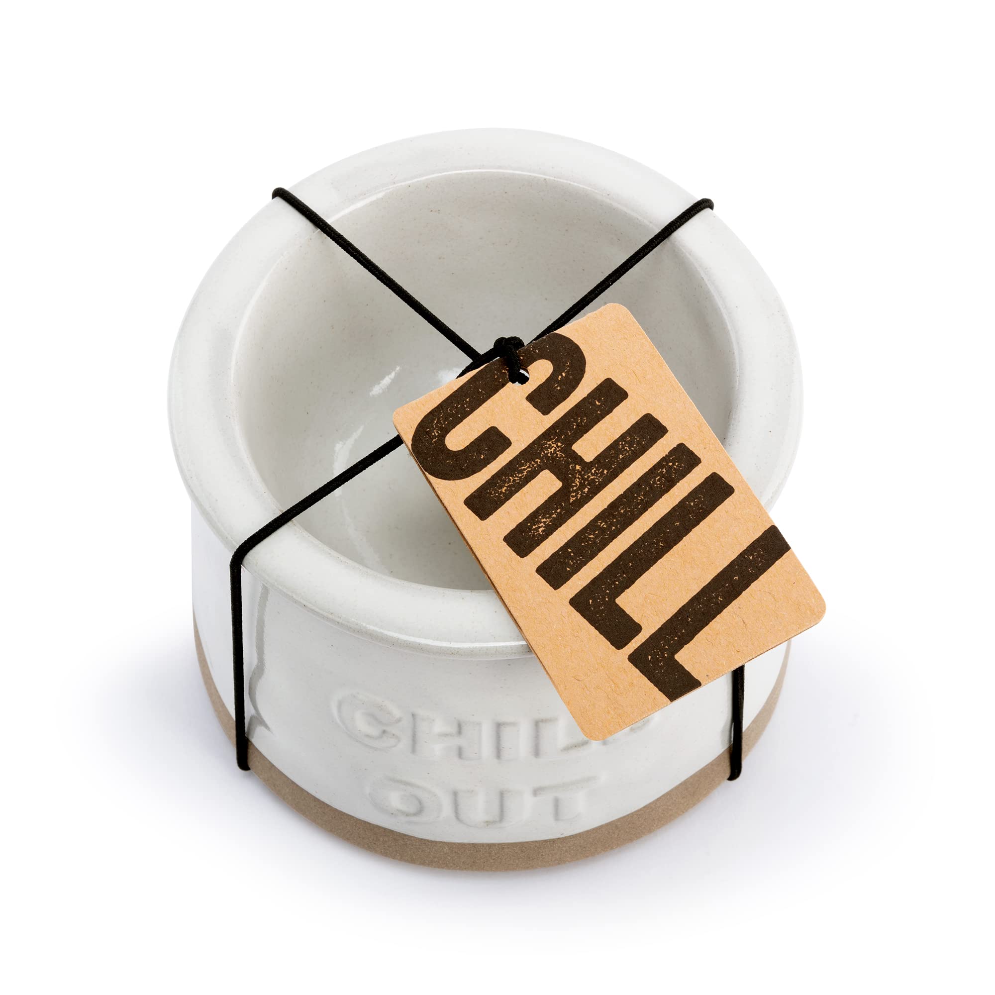 DEMDACO Chill Out Classic White 5 x 5 Stoneware Chip Dip Chiller Serving Bowl