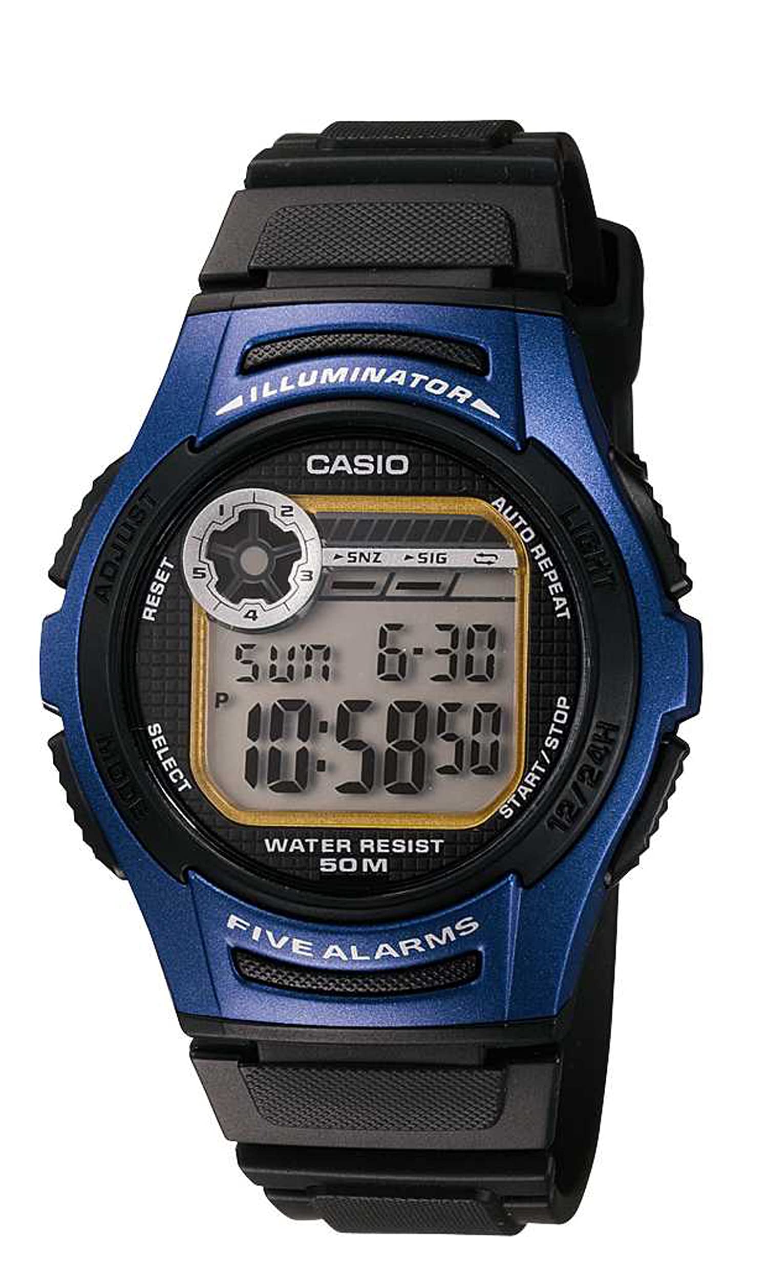 Casio Men's W213-2AVCF Basic Blue and Black Digital Watch