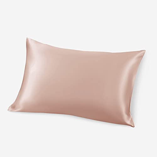 Linenwalas Eucalyptus Tencel Pillow Cases Set of 2, Standard Size Lyocell Silk Cooling Silk Pillowcases for Hair & Skin, Soft Breathable Pillow Case with Envelope Closure (Rose Gold,20x30 inches)