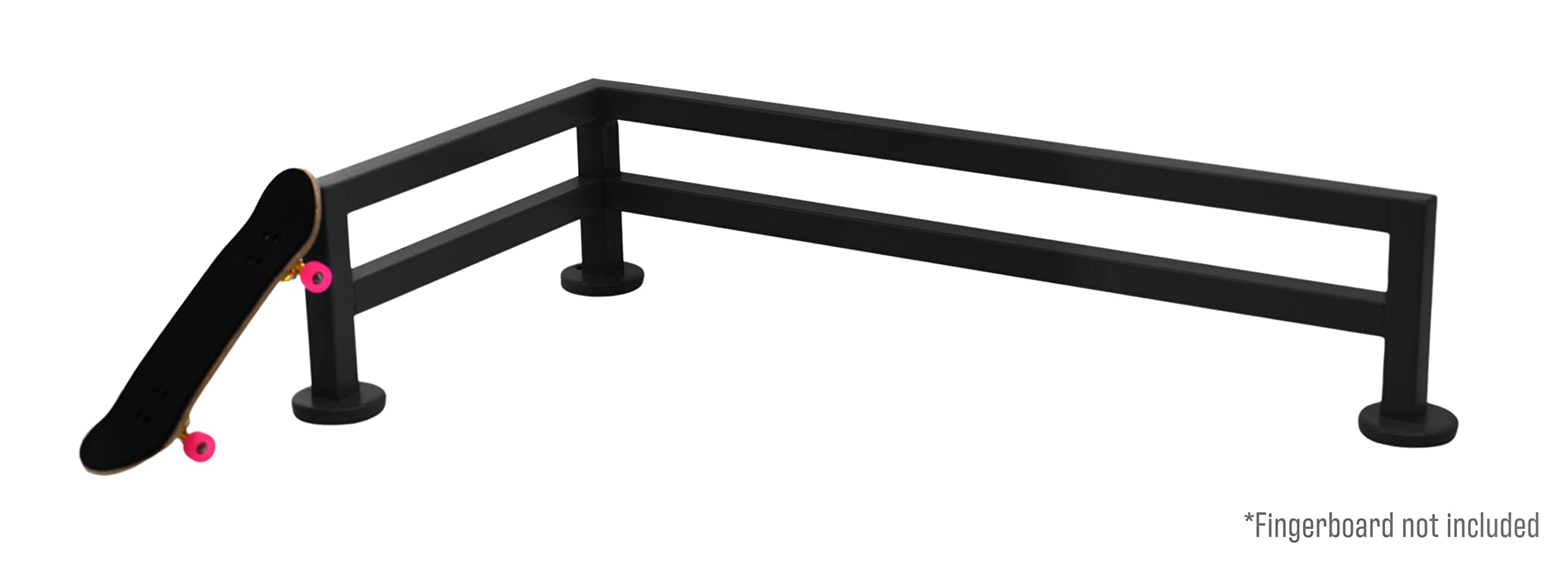 Teak Tuning Fence Style, L-Shaped Fingerboard Rail, 11" - Custom Designed by Teak Tuning - Premium Solid Steel Construction, Matte Powder Coated Finish in Black - Superior Non-Slip Foam Feet