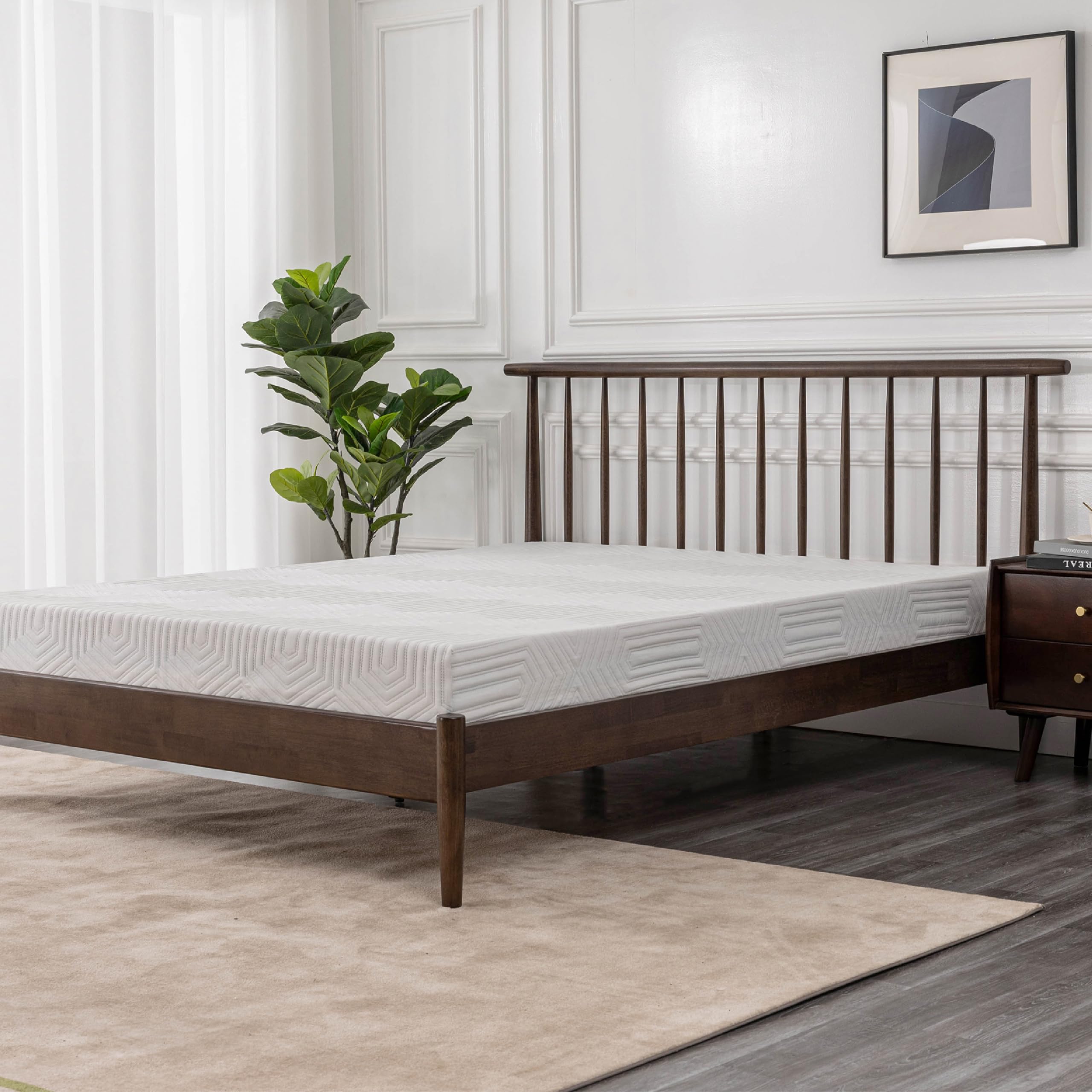 Dyonery 8 Inch Full Memory Foam Mattress, Mattress in a Box, CertiPUR-US Certified, Firm, 54"x75"x8", White