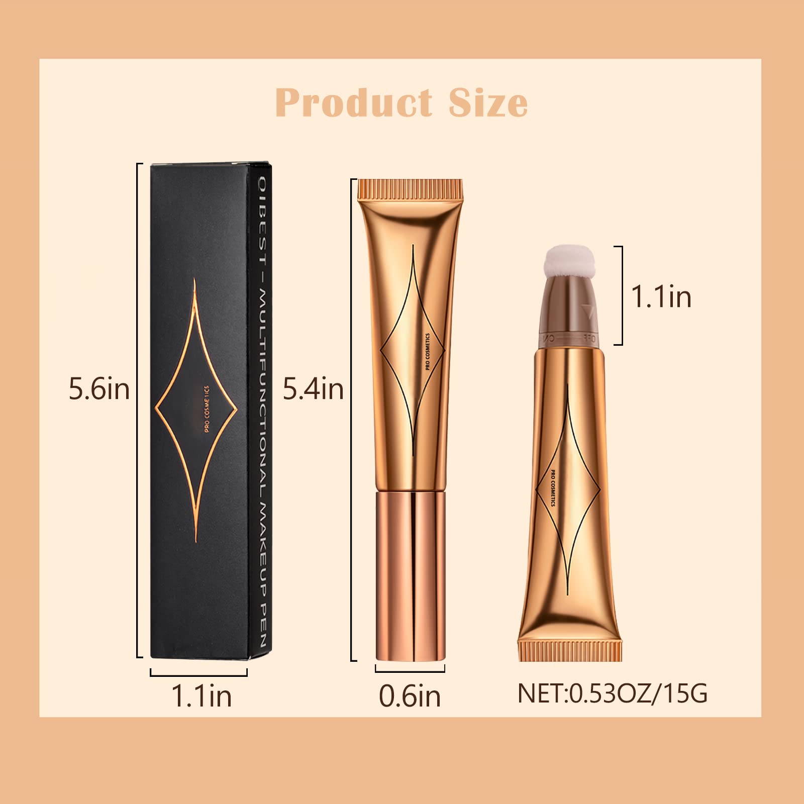 DAGEDA Highlighter Beauty Women Wand, Shimmer Liquid Face Highlighter, Smooth Creamy Liquid Highlighter Stick with Soft Cushion Applicator, Waterproof Body Face Glowing Highlighter Makeup (04)