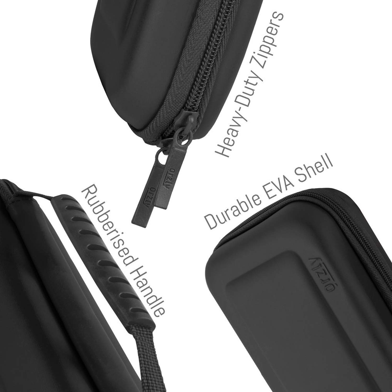 Orzly Carry Case for Nintendo Switch Lite - Portable Travel Carry Case with storage for Switch Lite Games & Accessories [Solid Black]